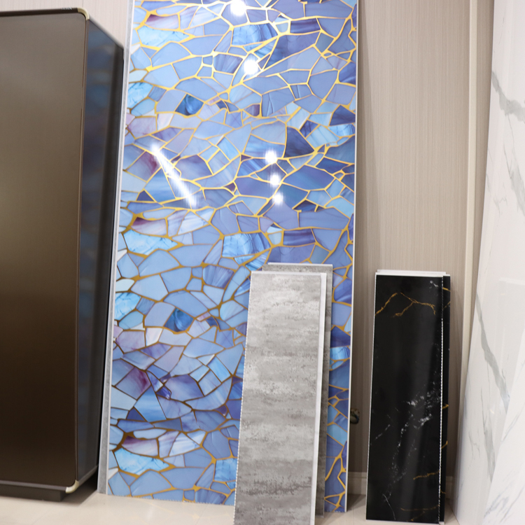 Modern 3D Pattern Fireproof PVC Shower Wall Panel Luxury Bathroom ...