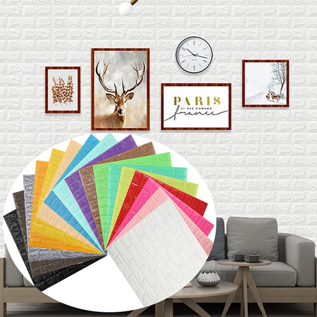 PE Foam Self Adhesive 3D Wallpaper 70x77 Interior Wall Decoration